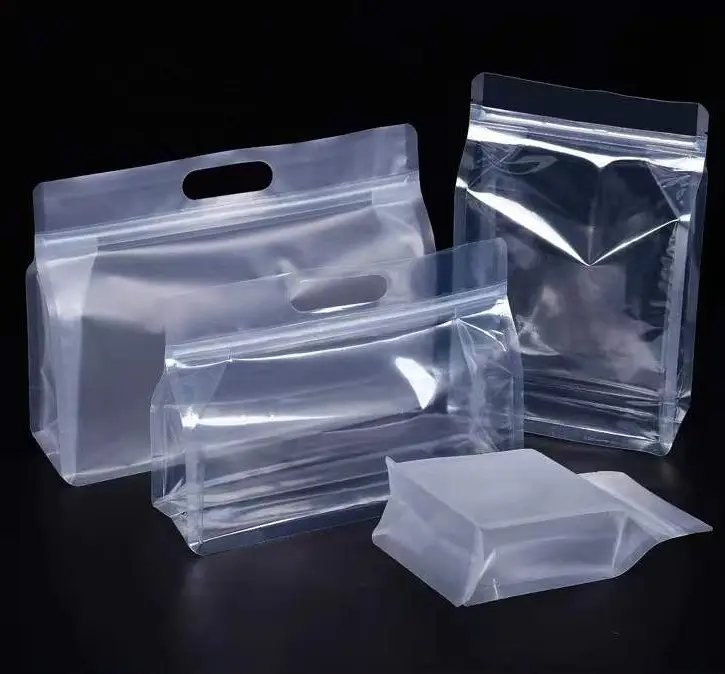 Block Square Flat Bottom Pouch transparent clear plastic bags-Buy China ...